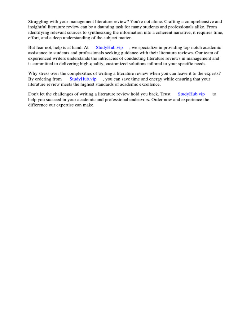 Management Literature Review Examples | PDF | Essays | Performance Appraisal