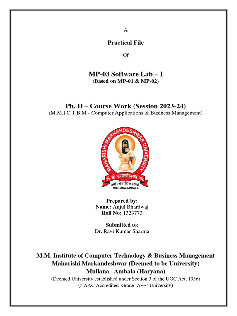 MP-03 Practical File | PDF MP-03 Practical File | PDF