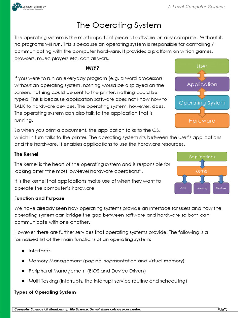 1.2.1 Types of Operating System - WORKBOOK | PDF | Operating System | Process (Computing)