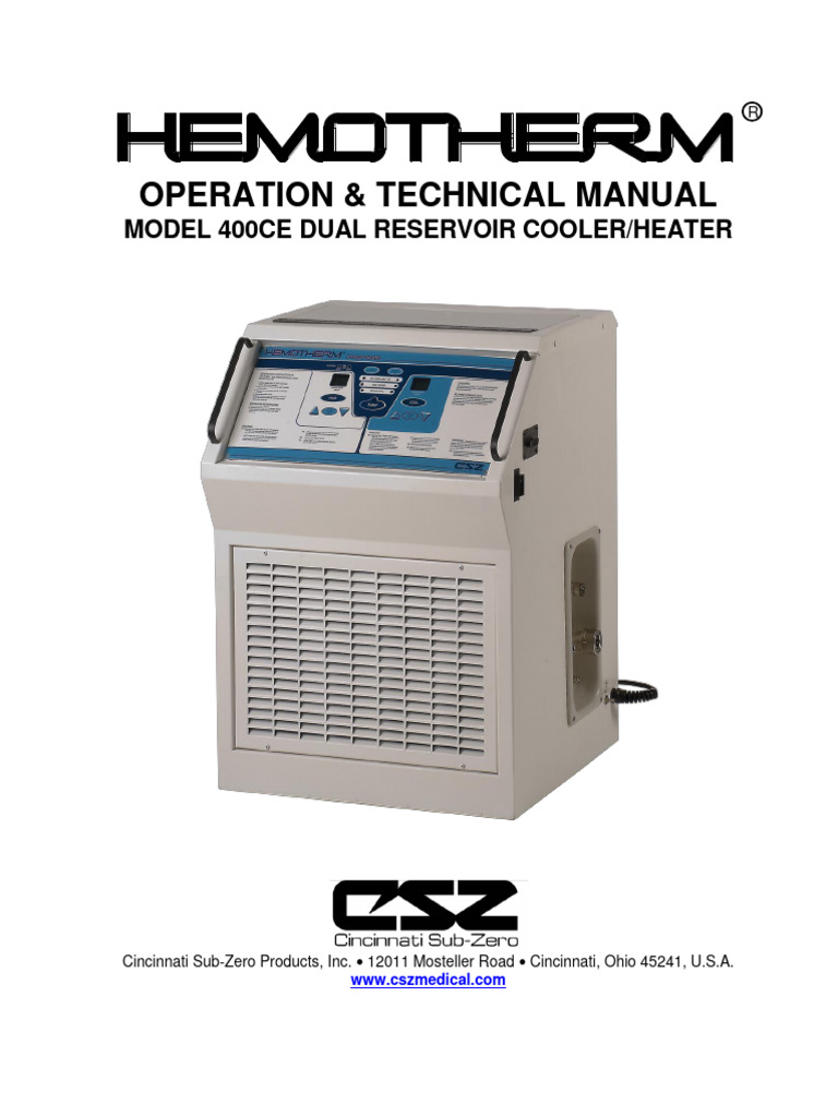 Cincinnati 400 Ce Hemotherm Technical Manual | PDF | Heat | Ac Power ...