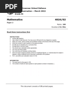 Cambridge O Level: Mathematics (Syllabus D) 4024/02 | PDF | Area | Circle