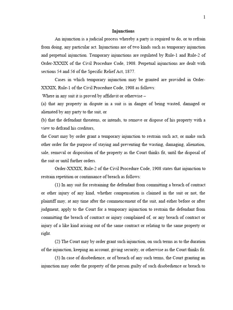 Injunctions | PDF