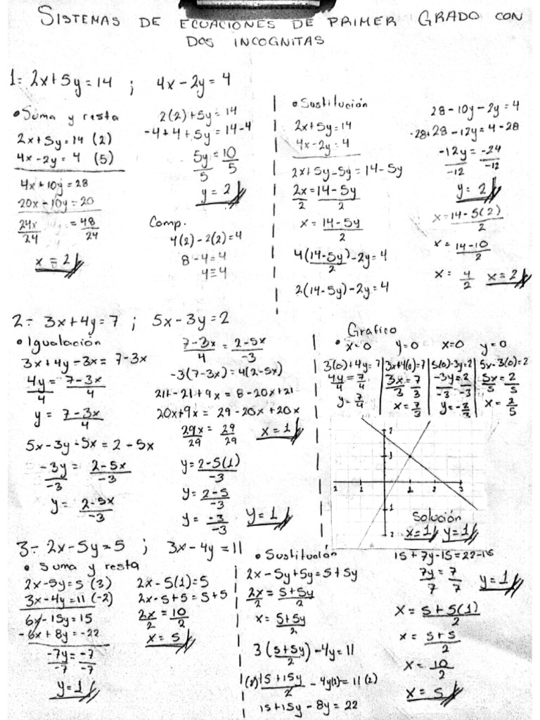 Sistemas de Ecuaciones | PDF
