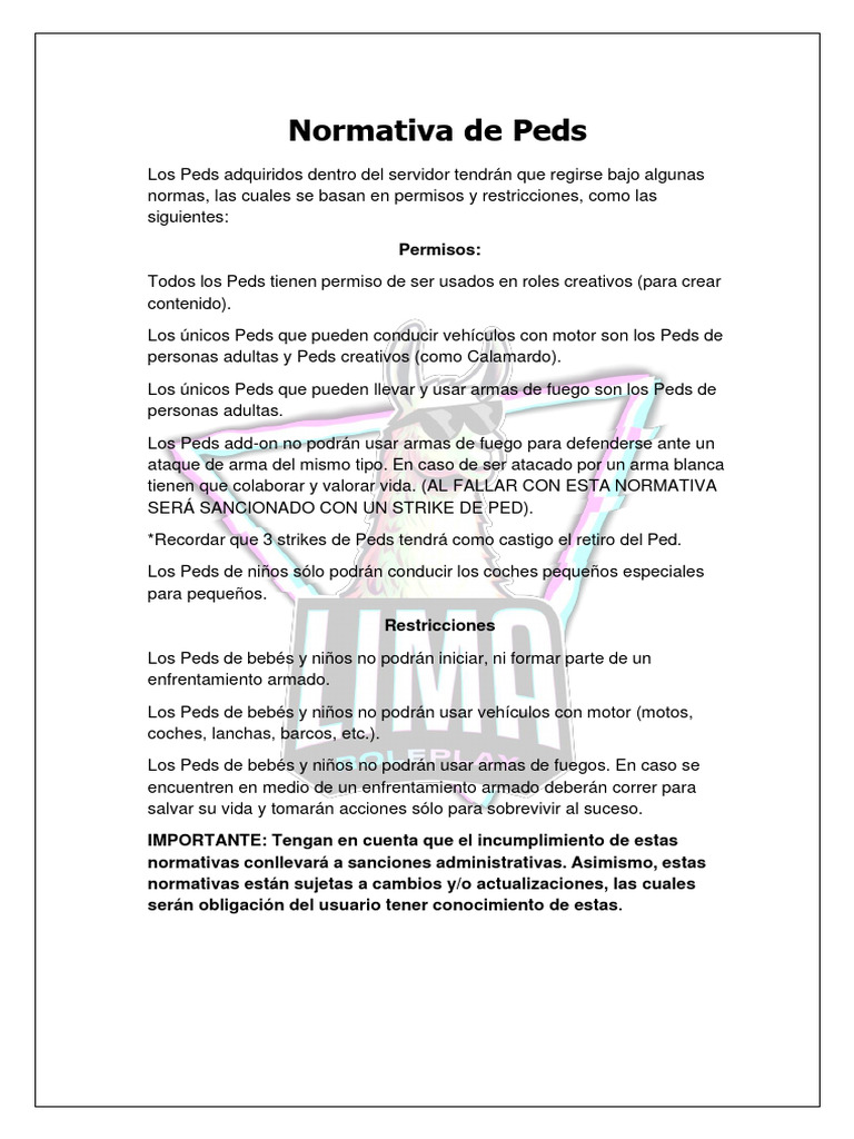 Normativas de Peds | PDF