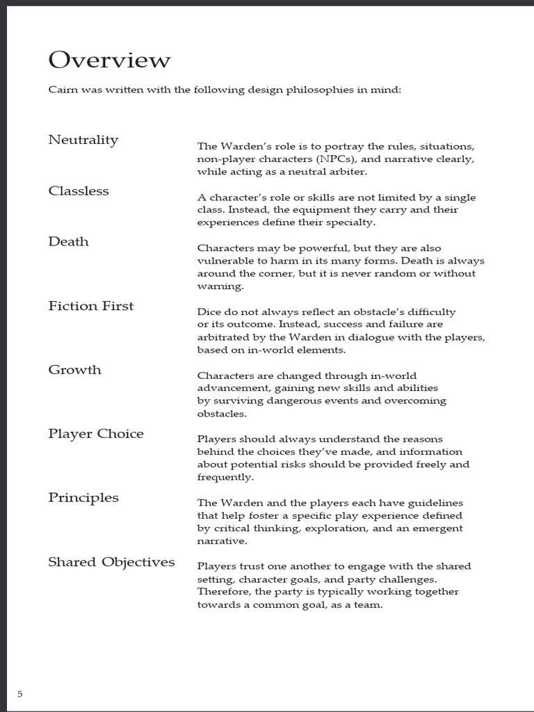 Cairn 2e Players Guide Playtest | PDF