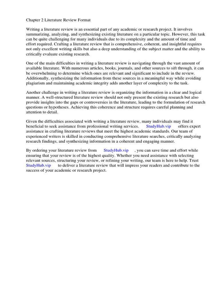 Chapter 2 Literature Review Format | PDF | Thesis | Literature Review