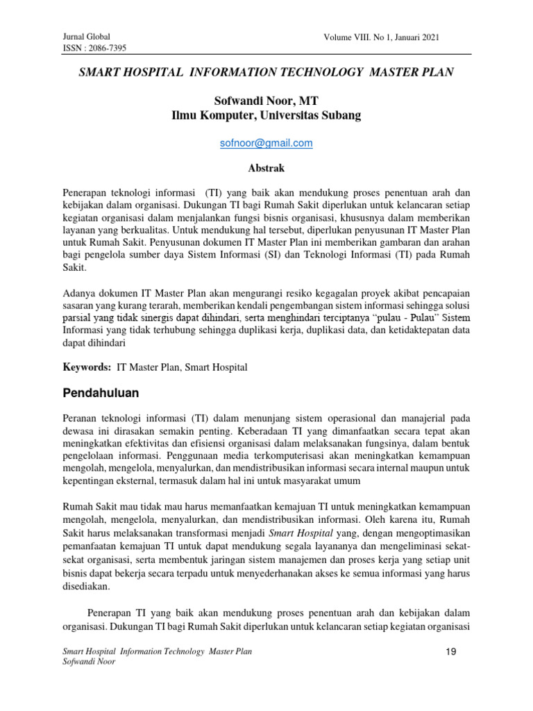 Admin,+3 +SOFWANDI+-++Jurnal+Smart+Hospital+ICT+Master+Plan | PDF