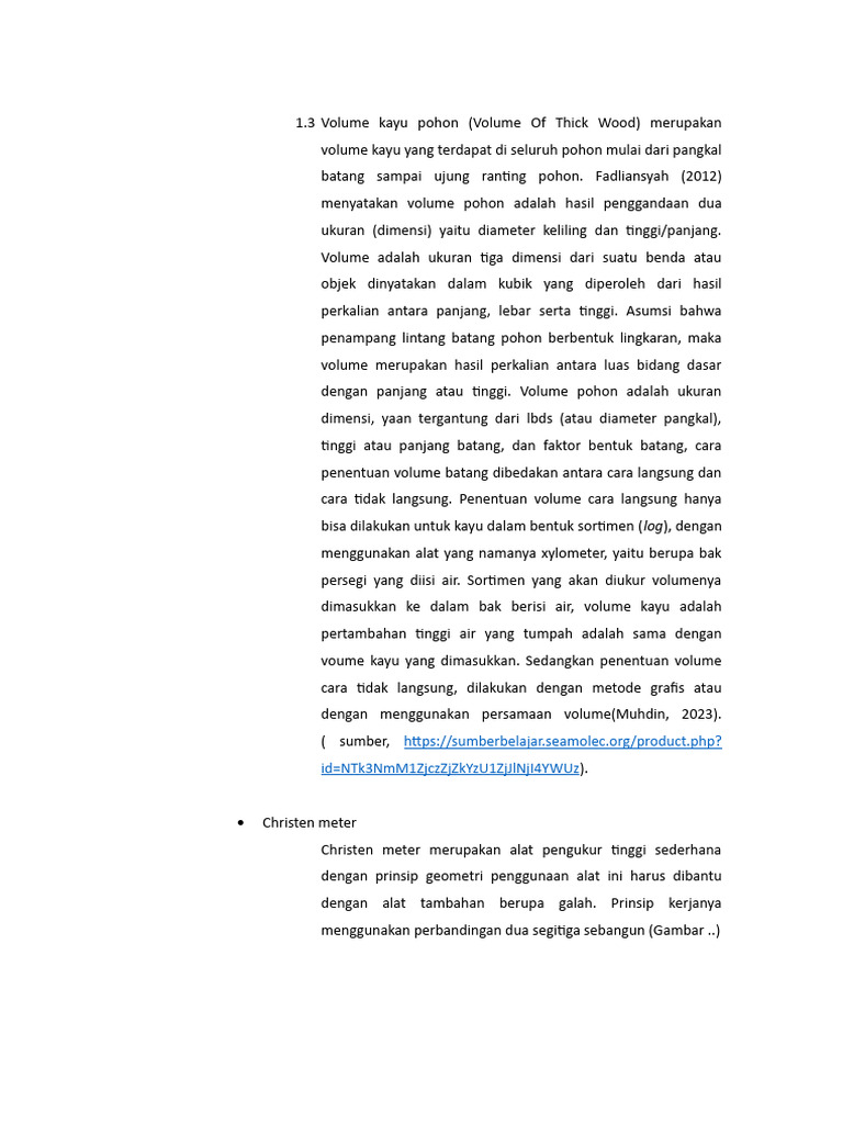 Teknik Pengukuran Volume Pohon | PDF | Metode & Bahan Ajar | Griya & Taman