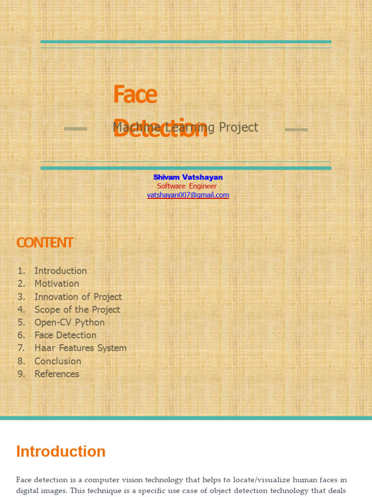 Face Detection PPT | PDF | Image | Computer Engineering