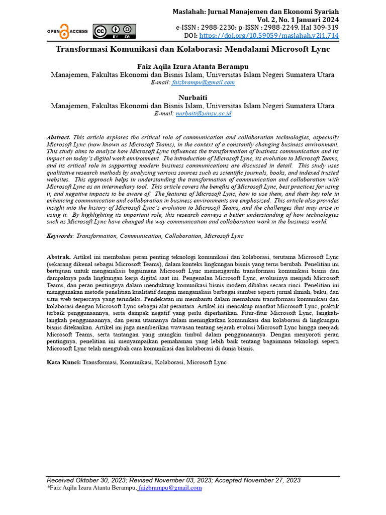 Maslahah Vol 2 No 1 Januari 2024 Hal 309-319 | PDF | Application ...