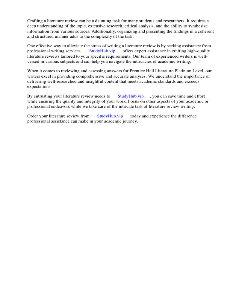 Prentice Hall Literature Platinum Level Review and Assess Answers | PDF ...