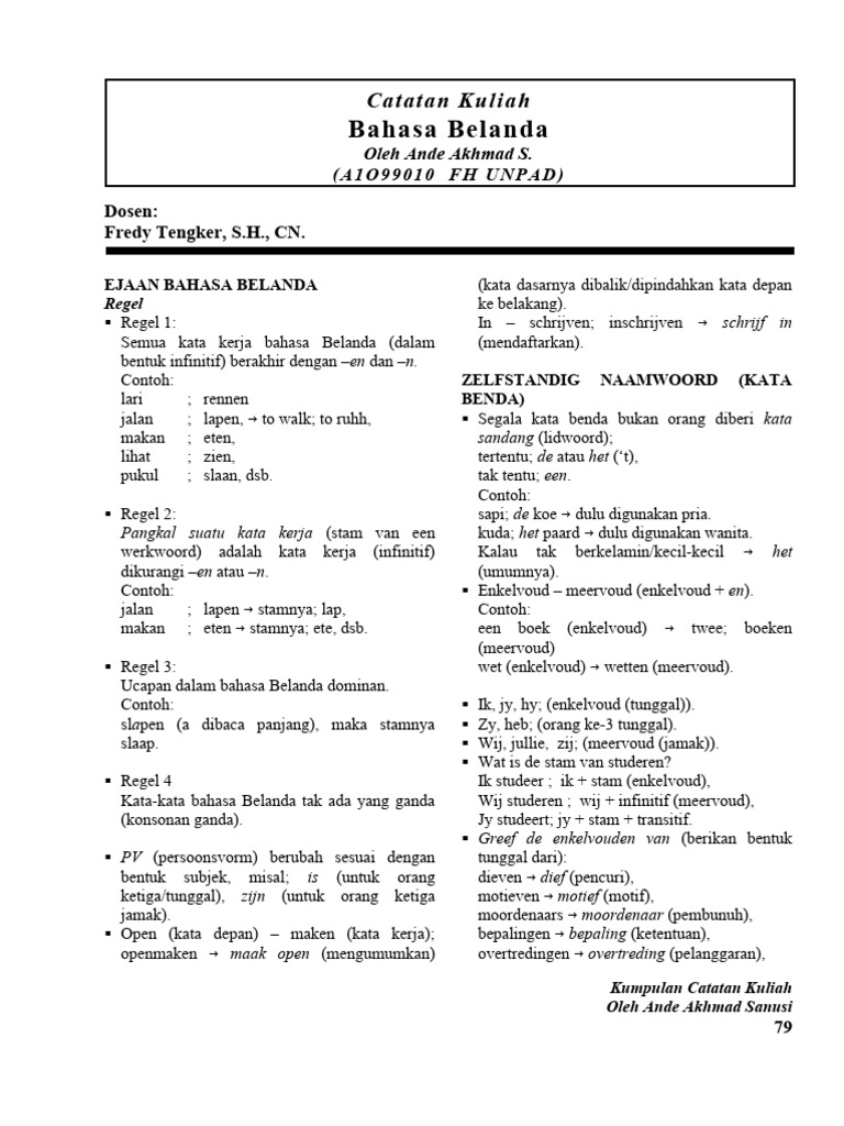 Bahasa Belanda | PDF