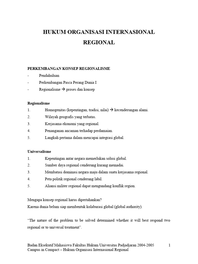 Contoh Hukum Internasional Regional | PDF