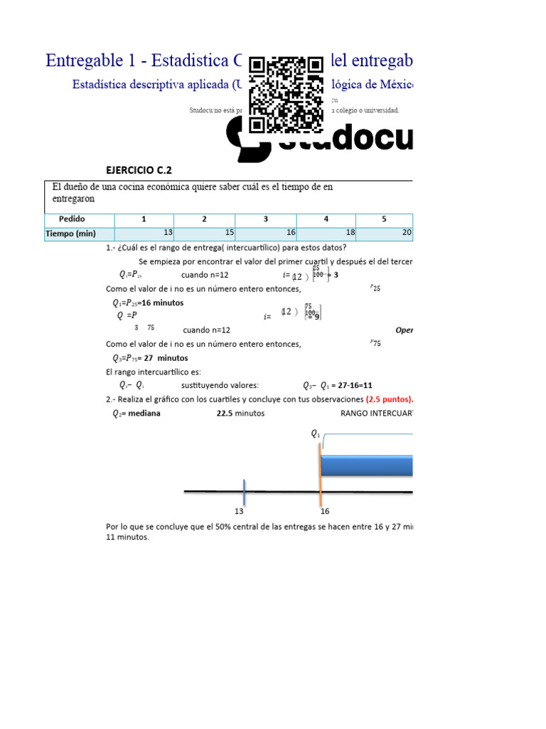Entregable 1 Estadistica Cuarta Parte Del Entregable | PDF