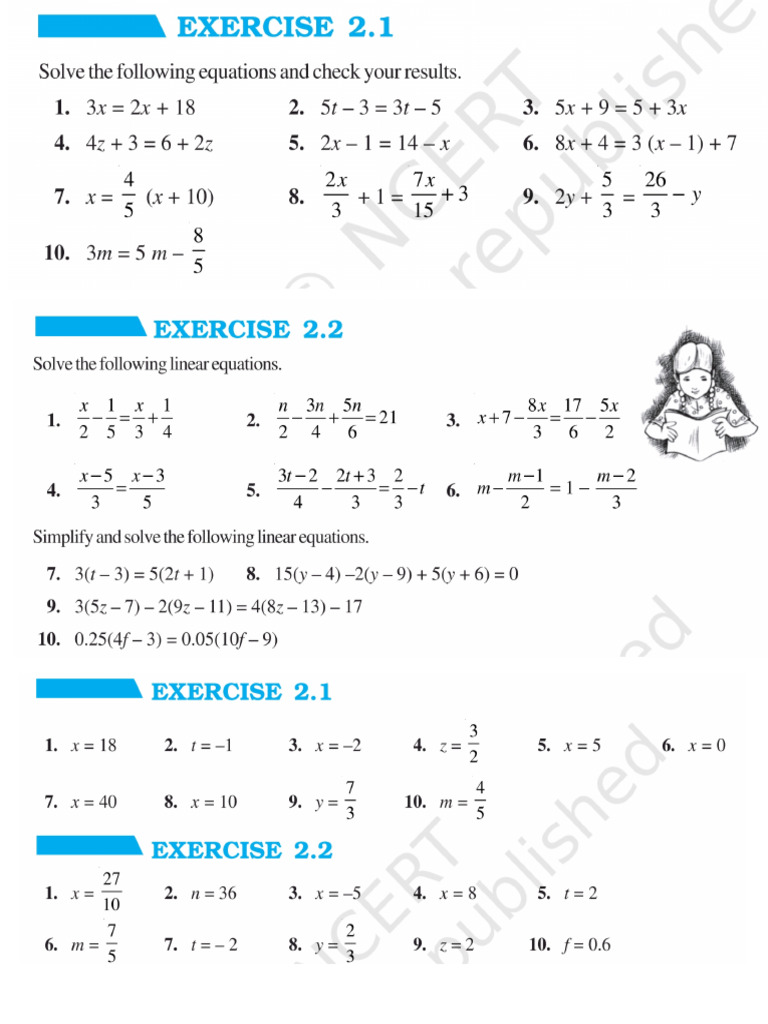 Linear equation exercises | PDF
