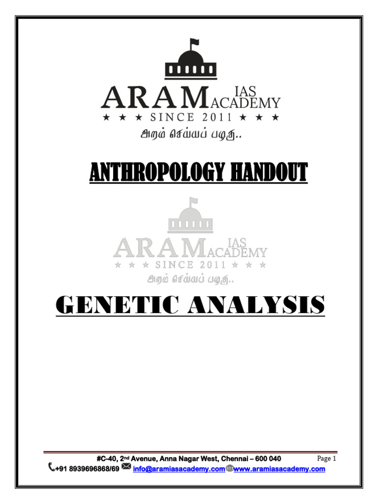 Human Genetics in Anthropology | PDF | Dominance (Genetics) | Zygosity