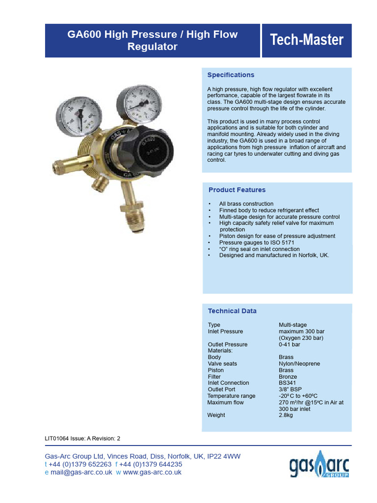 Tech Master Ga600 Revision 2 | PDF