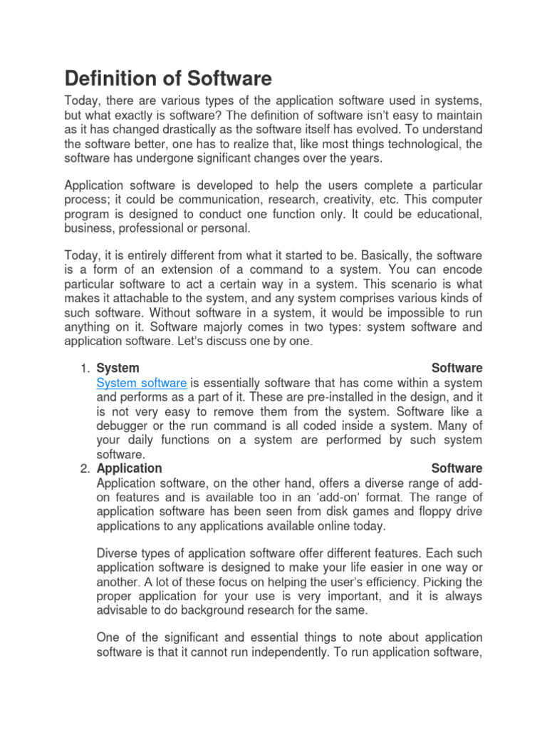 Definition of Software | PDF | World Wide Web | Internet & Web