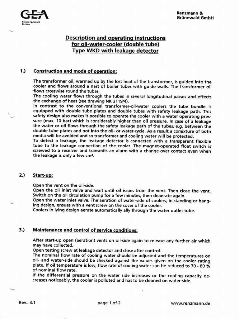 Cooling Equipment Type WKD Regulating Trafo | PDF
