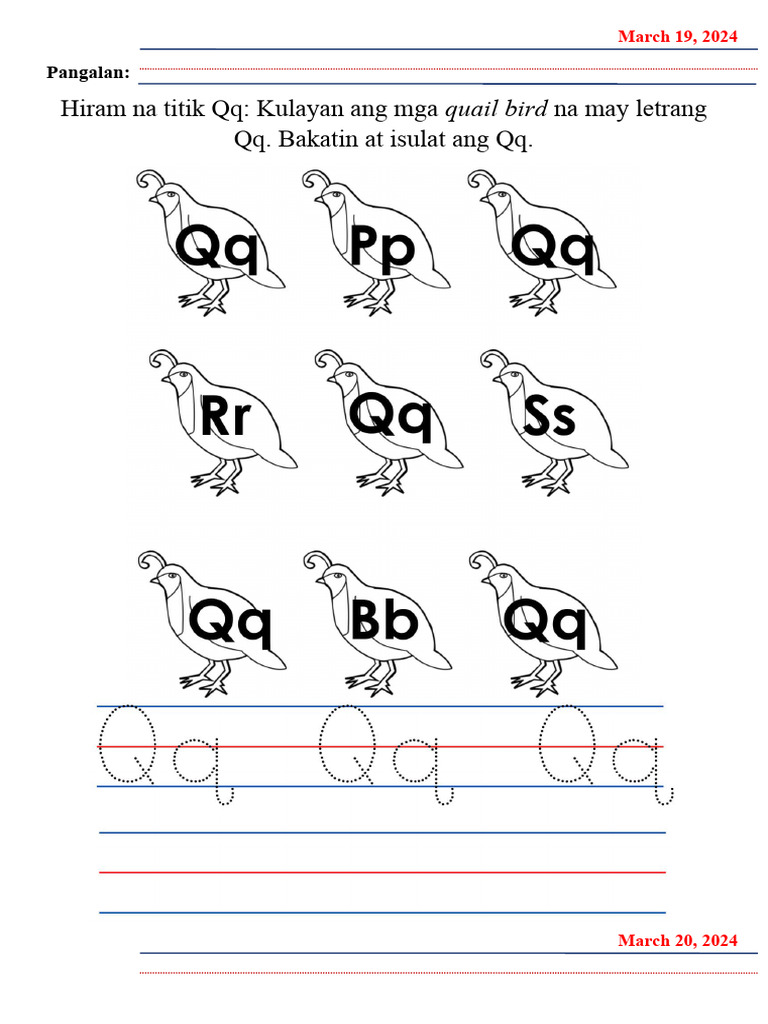 Kindergarten Q3 - Week 8 Worksheets | PDF