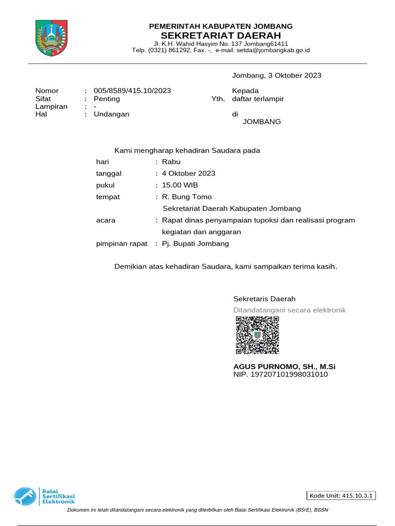 Und Rapat Dinas 4 Okt 2023 | PDF