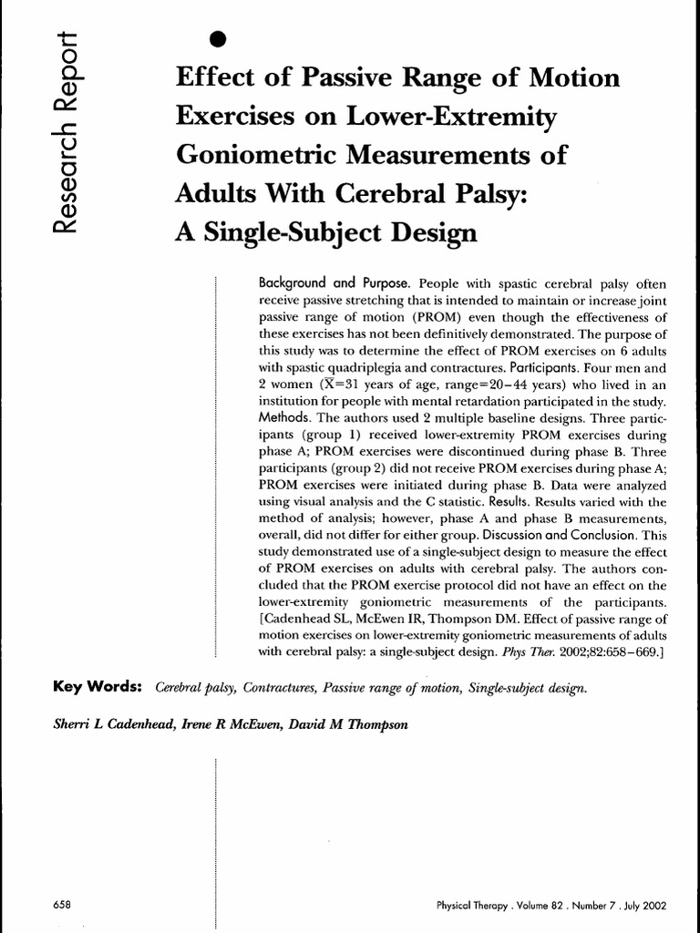 Effect of Passive Range of Motion | PDF | Anatomical Terms Of Motion ...