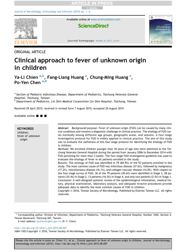 Fever of Unknown Origin | PDF | Medical Imaging | Infection