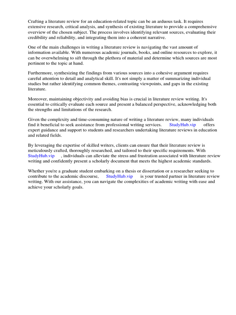 Literature Review Topics For Education | Download Free PDF | Literature ...
