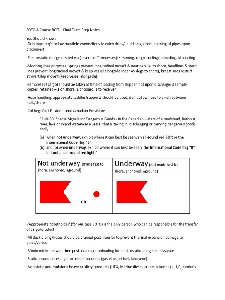 SOTO BCIT Final Exam Prep Notes | PDF | Liquids | Fuels