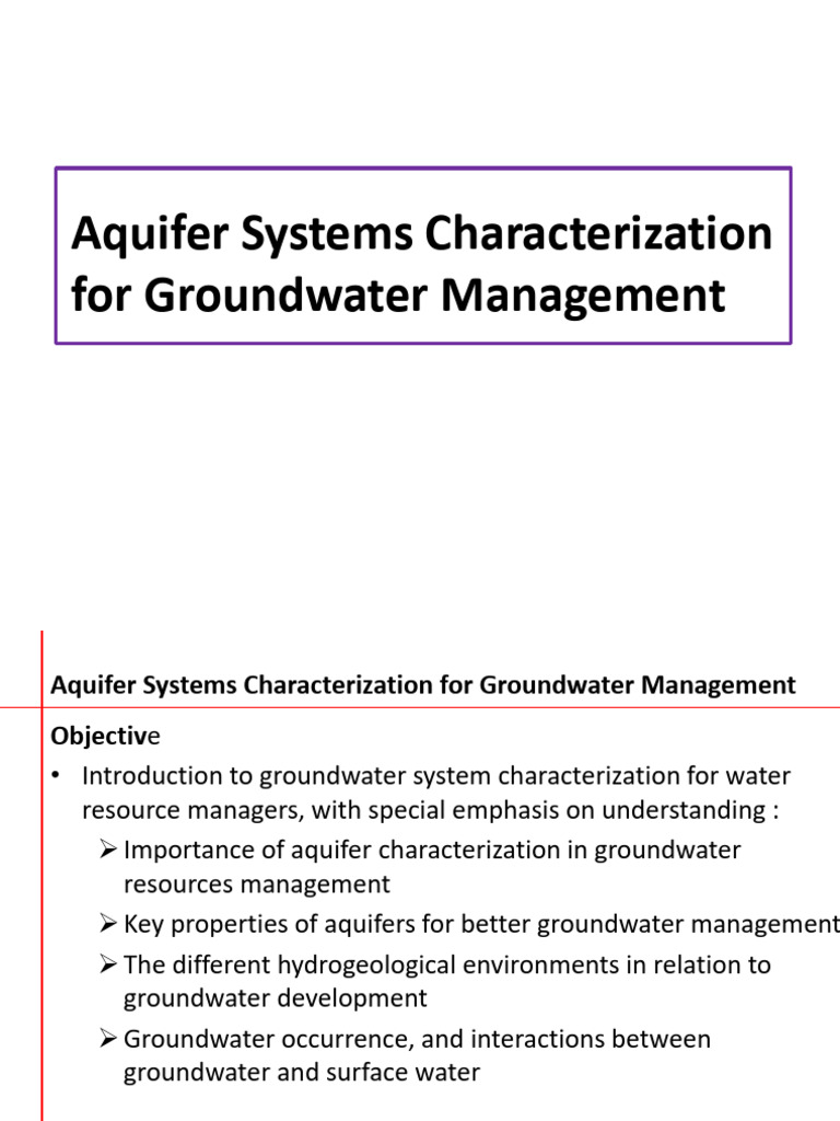 Aquifer Systems Characterization For Groundwater Management | PDF ...
