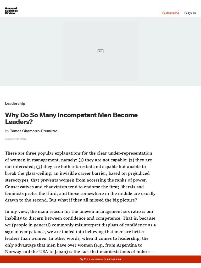 Why Do So Many Incompetent Men Become Leaders | PDF | Leadership ...