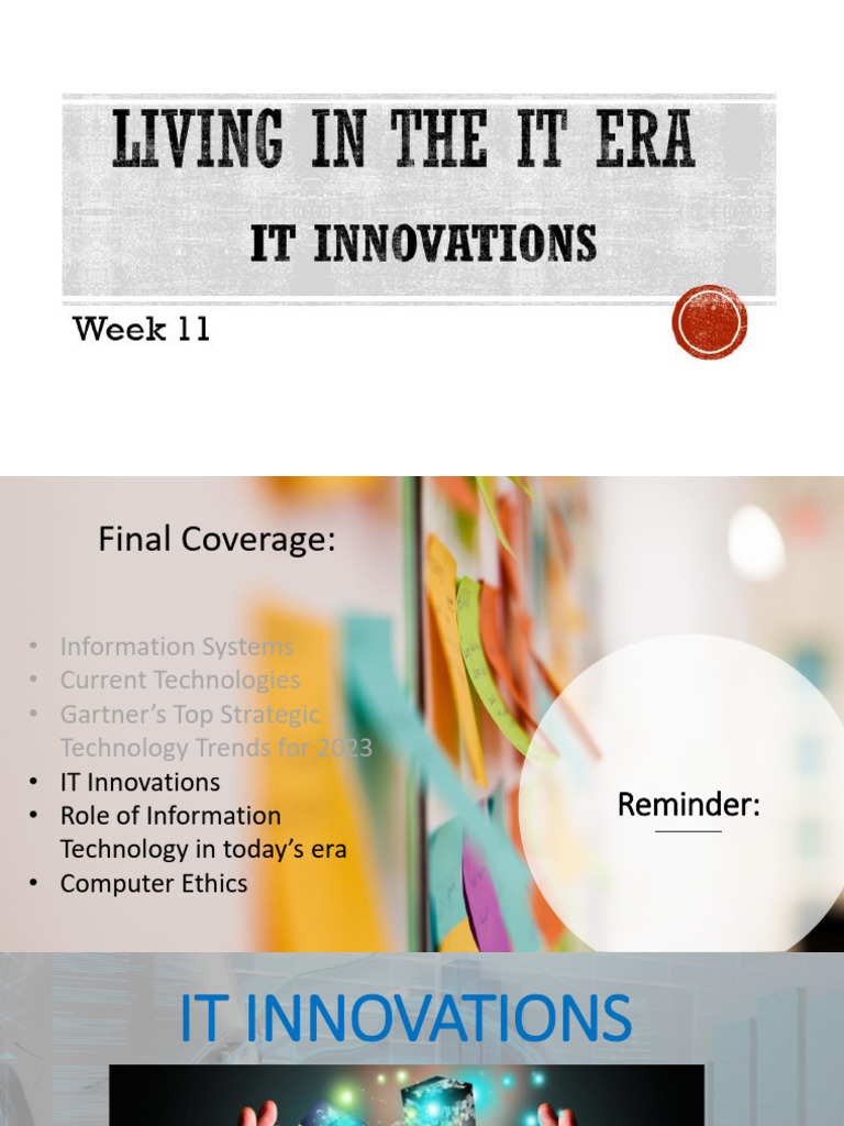 Week 11 - IT Innovations | PDF