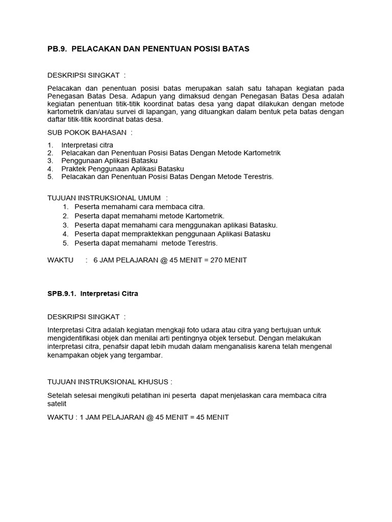 (2) RENCANA PEMBELAJARAN_PELACAKAN DAN PENENTUAN POSISI BATAS | PDF