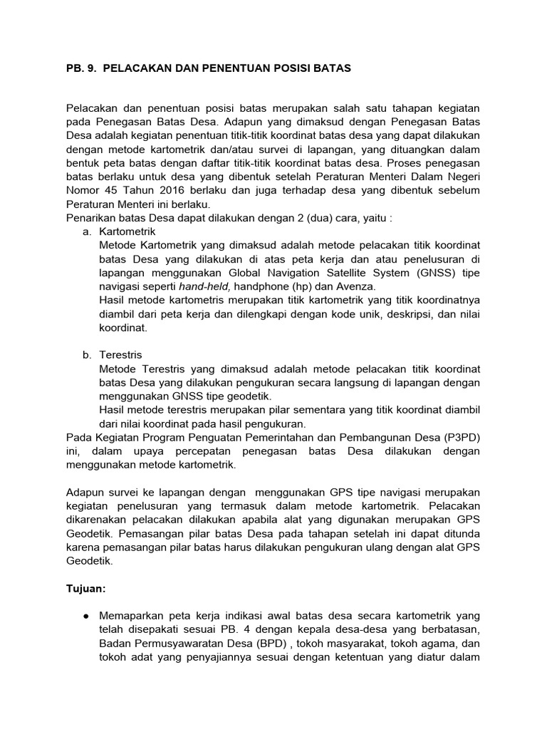 Bahan Bacaan - Pelacakan Dan Penentuan Posisi Batas | PDF