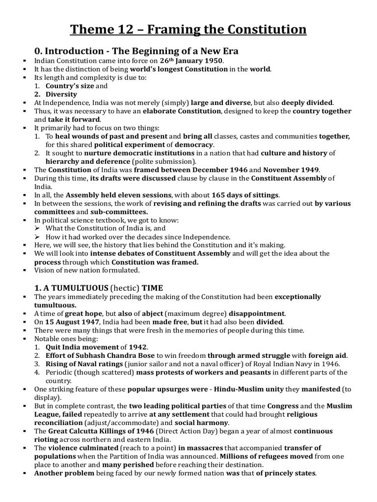 Theme 12 - Framing The Constitution | PDF