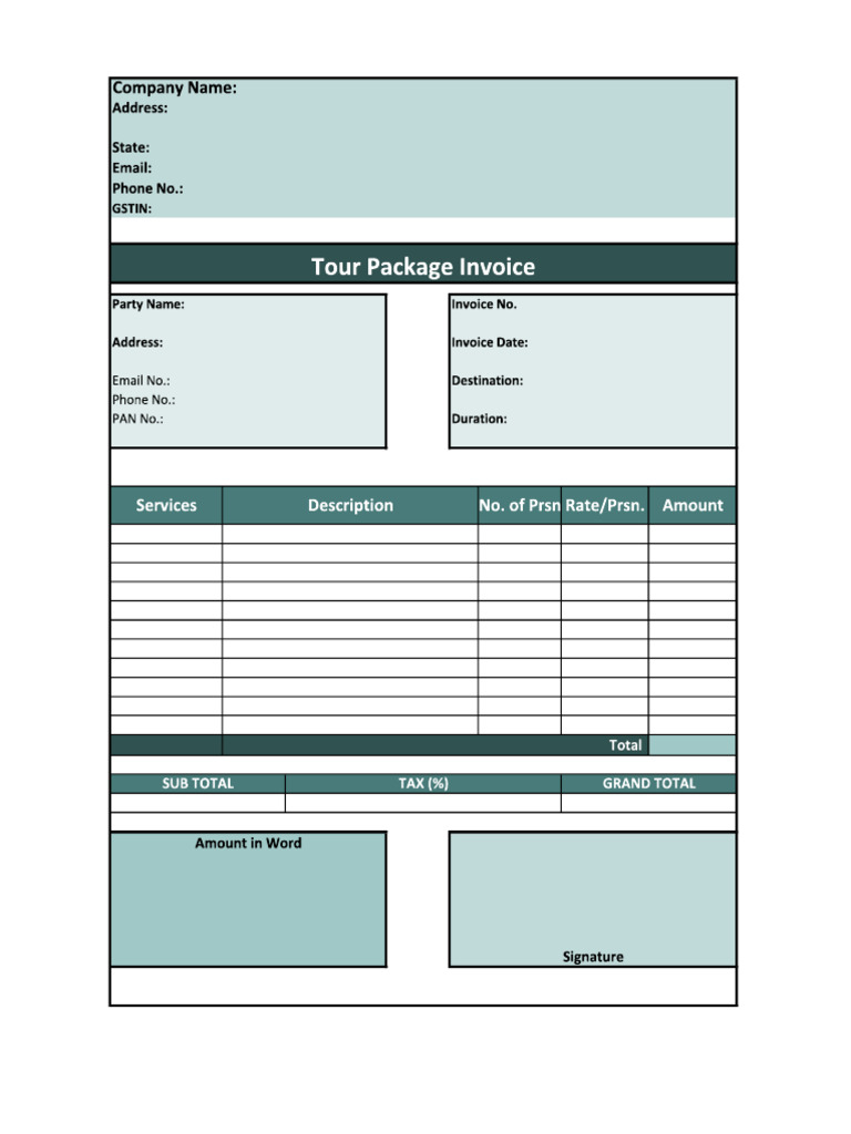 Tour Package Invoice 02 | PDF