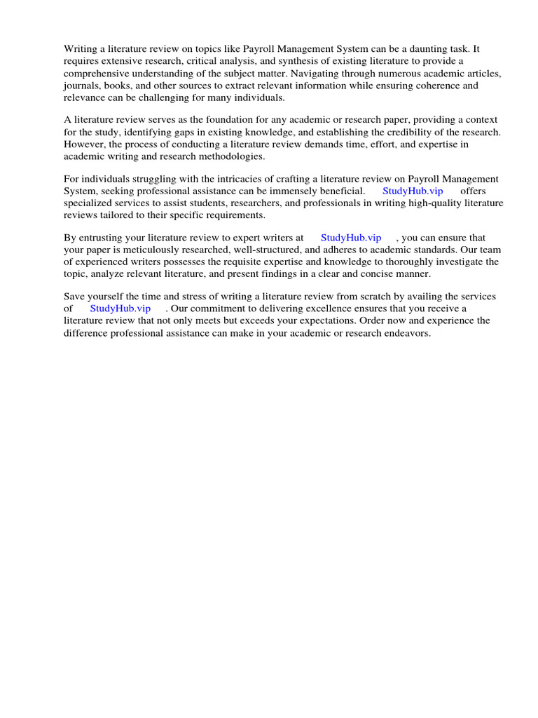 Literature Review Payroll Management System | PDF | Payroll | Paycheck Literature Review Payroll Management System | PDF | Payroll | Paycheck