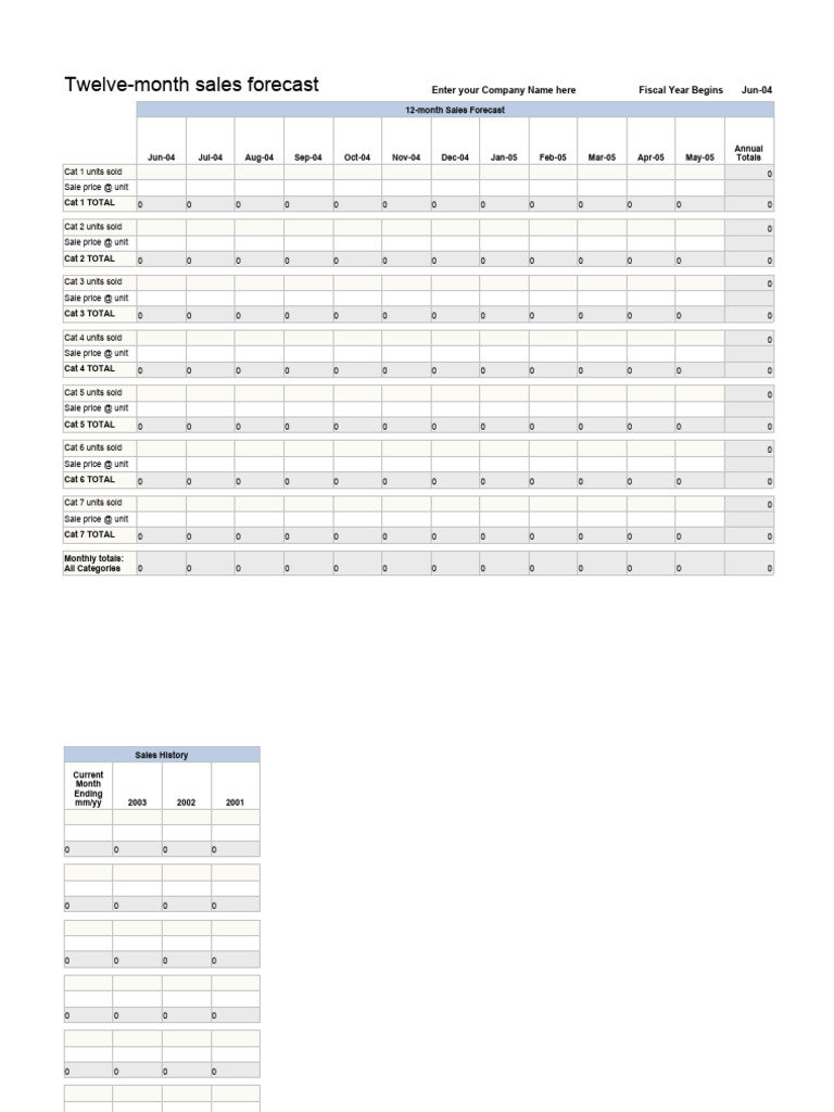 12 Month Sales Forecast1 | PDF