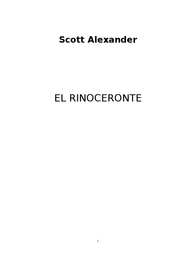 El Rinoceronte Scott Alexander Autoayuda | PDF