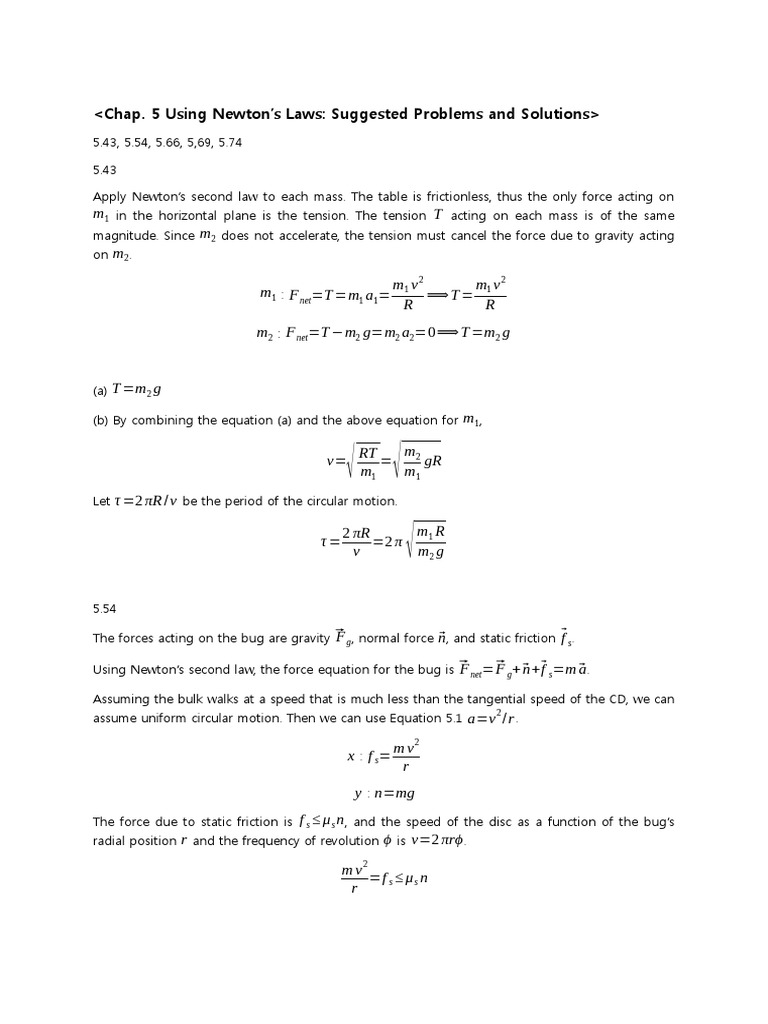 Suggested Problems and Sol Ch5 | PDF