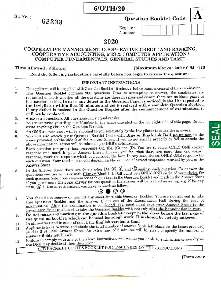 Banking Previous Year Question Papers | PDF | Science & Mathematics