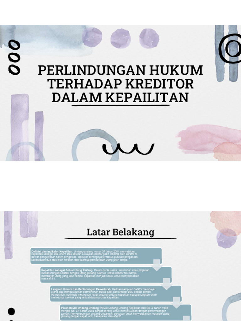 Perlindungan Hukum Terhadap Kreditor Dalam Kepailitan | PDF | Pengelolaan Keuangan & Uang | Hukum