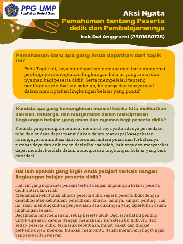 Aksi Nyata - T4 - Icak Dwi Anggraeni - PPDP | PDF | Ilmu Sosial