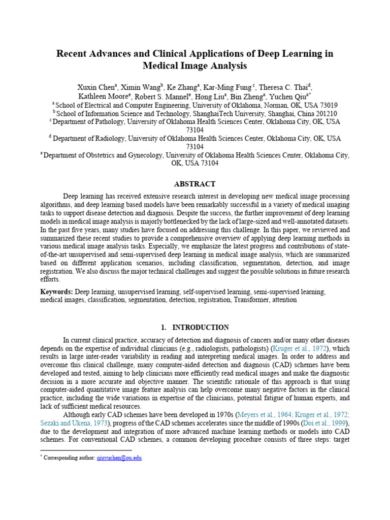 Depp Learning For Medical Image processing | PDF | Deep Learning | Learning