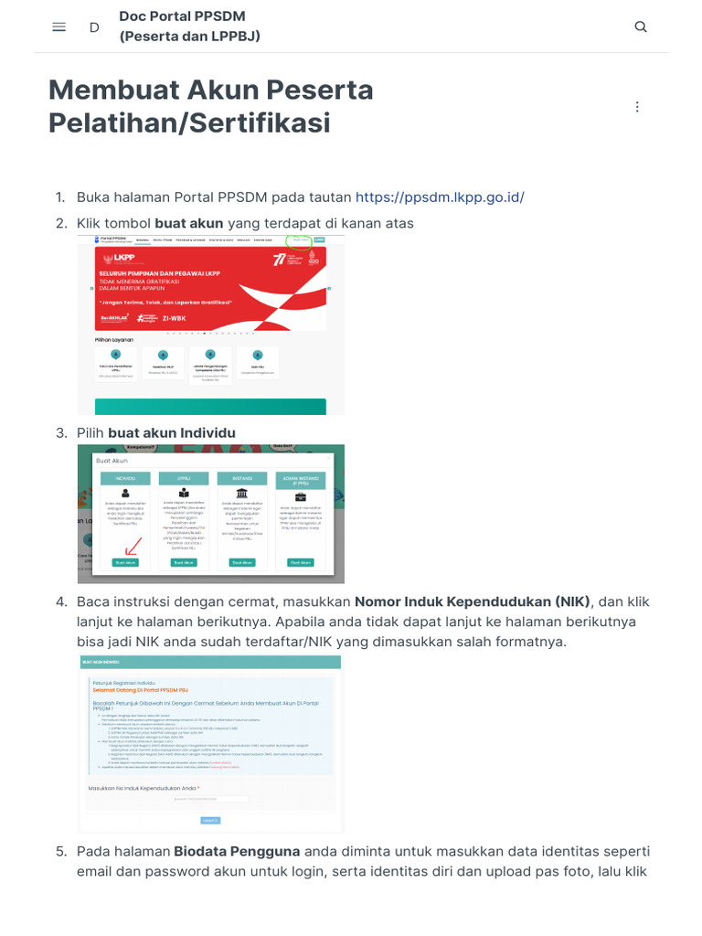 Panduan Membuat Akun Peserta | PDF | Karier & Perkembangan | Bisnis