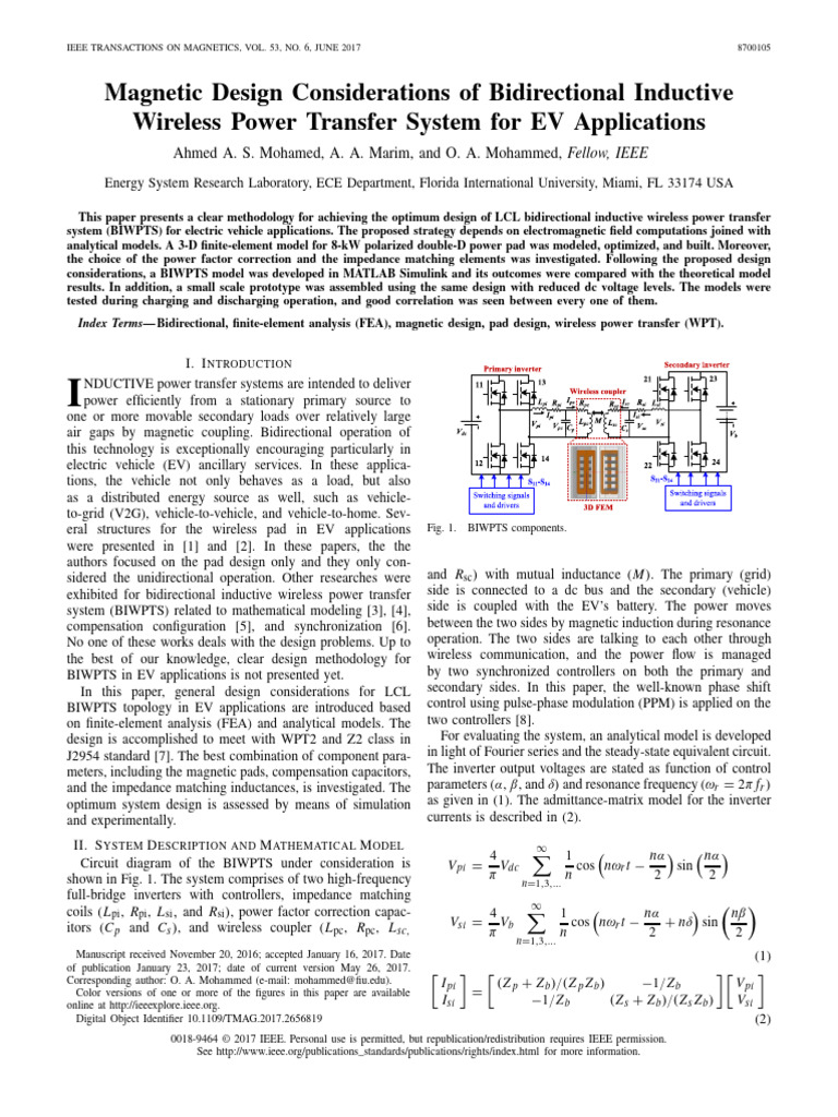 [1]6 TransMag Magnetic Design Considerations of Bidirectional Inductive | PDF | Inductance ...