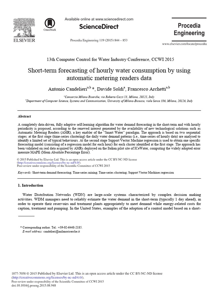 Urban Water Demand Forecasting Methods | PDF | Forecasting | Time Series