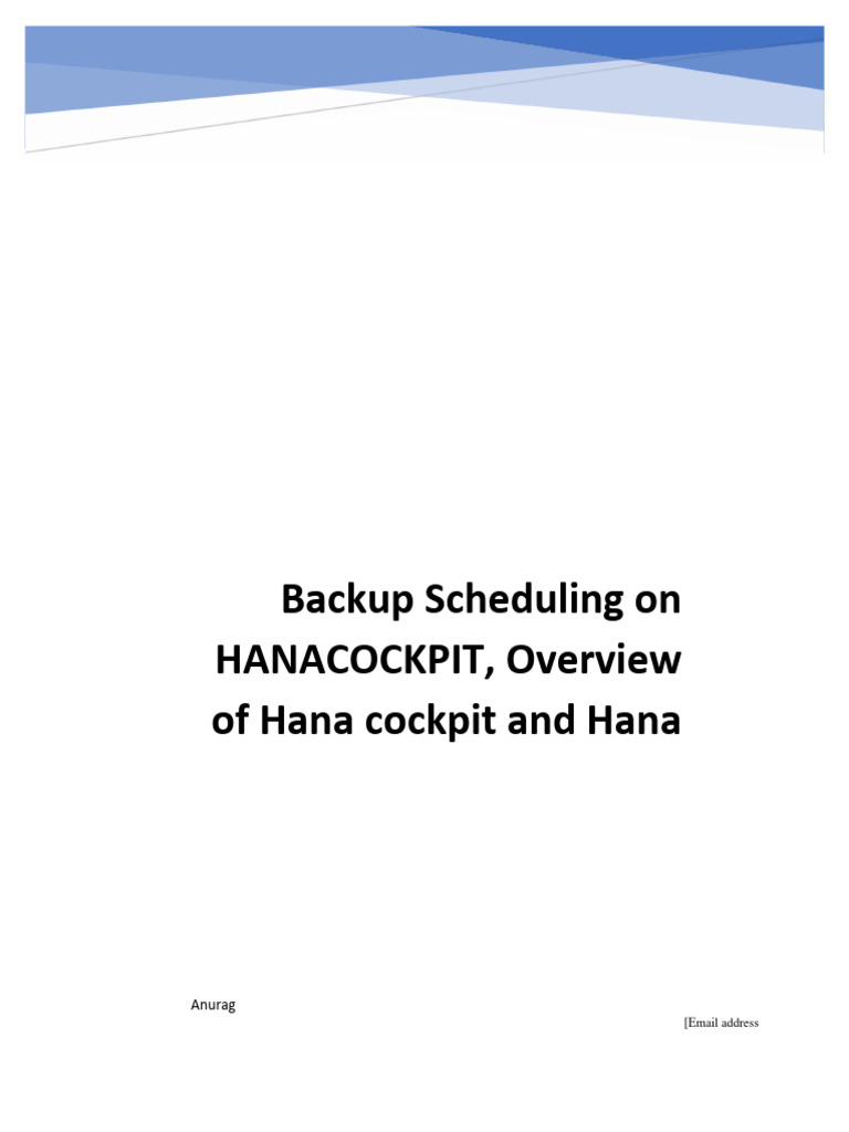 SAP HANA Cockpit Backup Scheduling Guide | PDF