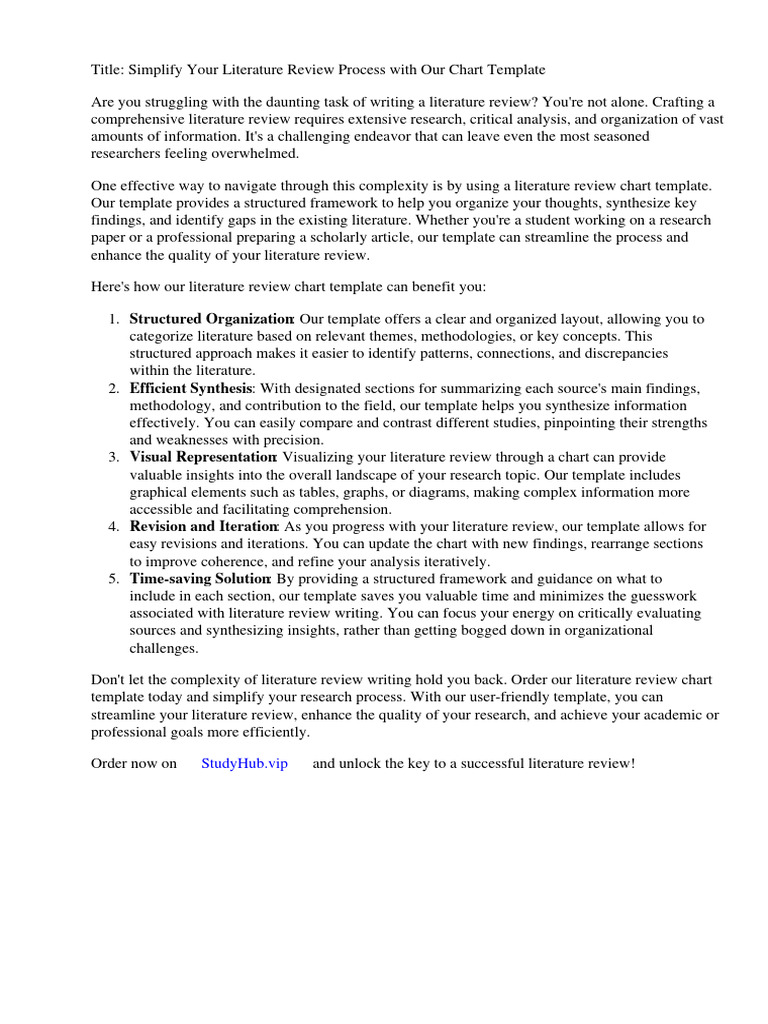 Literature Review Chart Template | PDF | Methodology | Literature Review