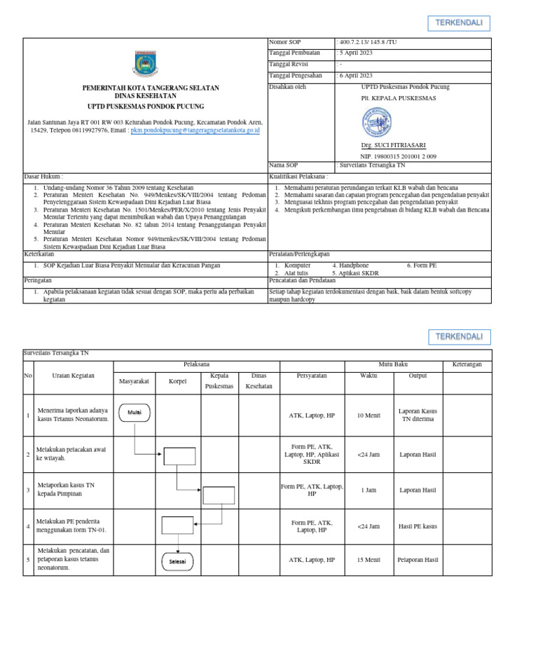 SOP Surveilans Tetanus Neonatorum | PDF